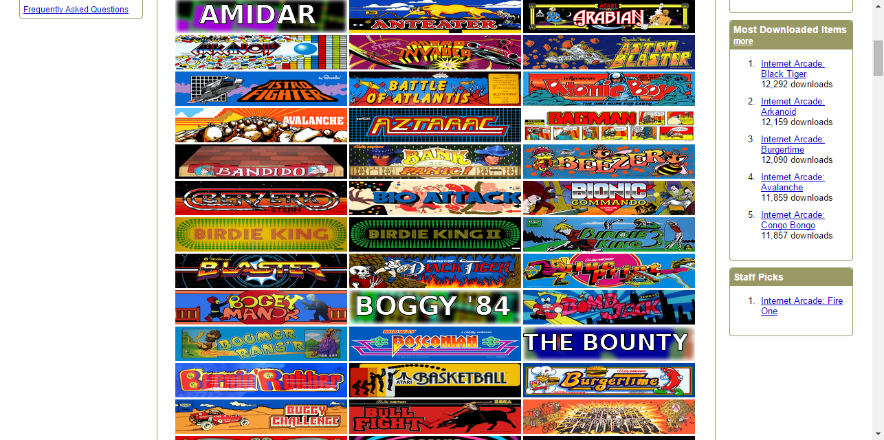#WEB The Internet Arcade, il MAME giocabile online dall'Internet Archive